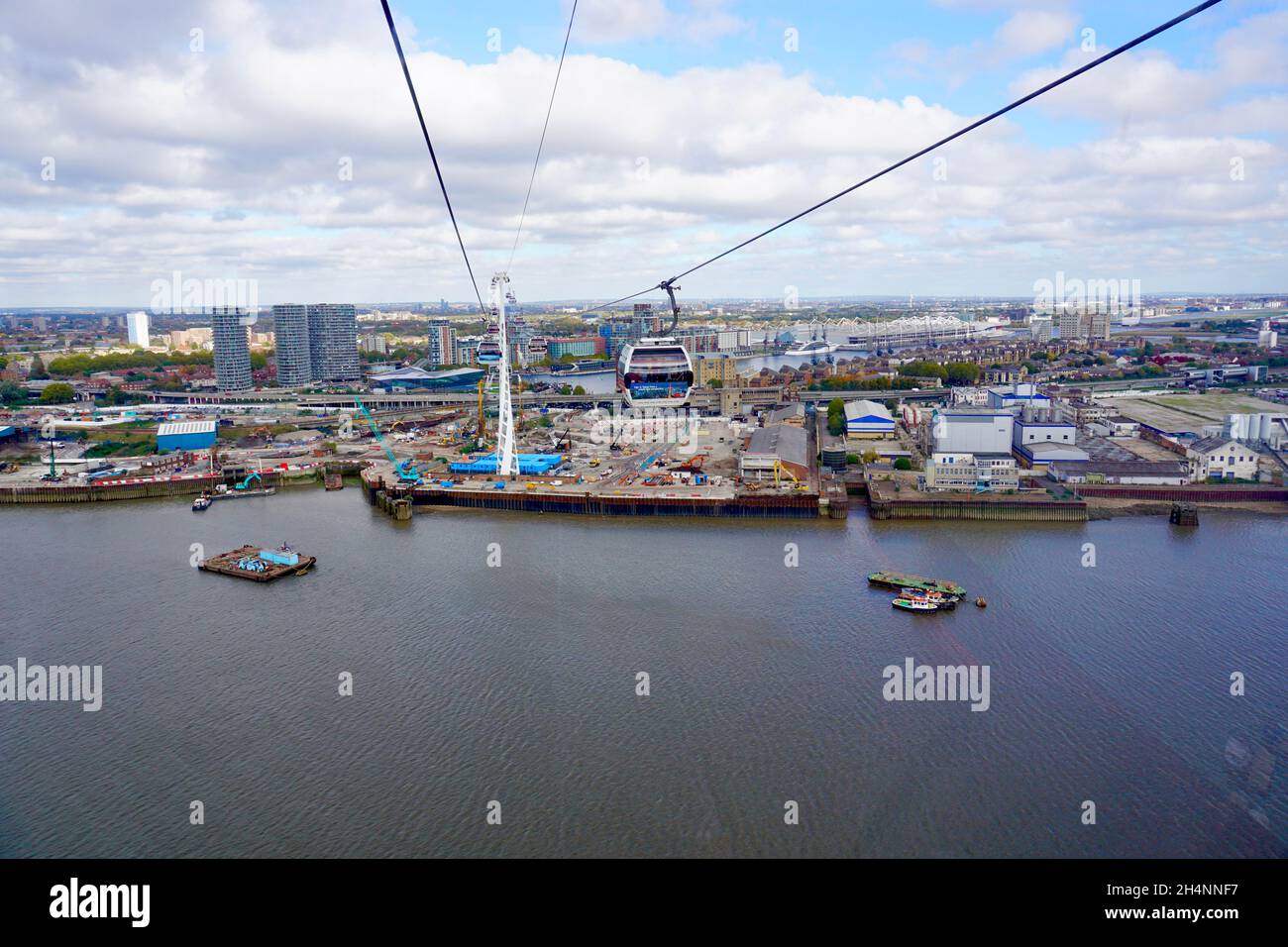 The Emirates Cable Car in Greenwich, London,United Kingdom Stock Photo ...