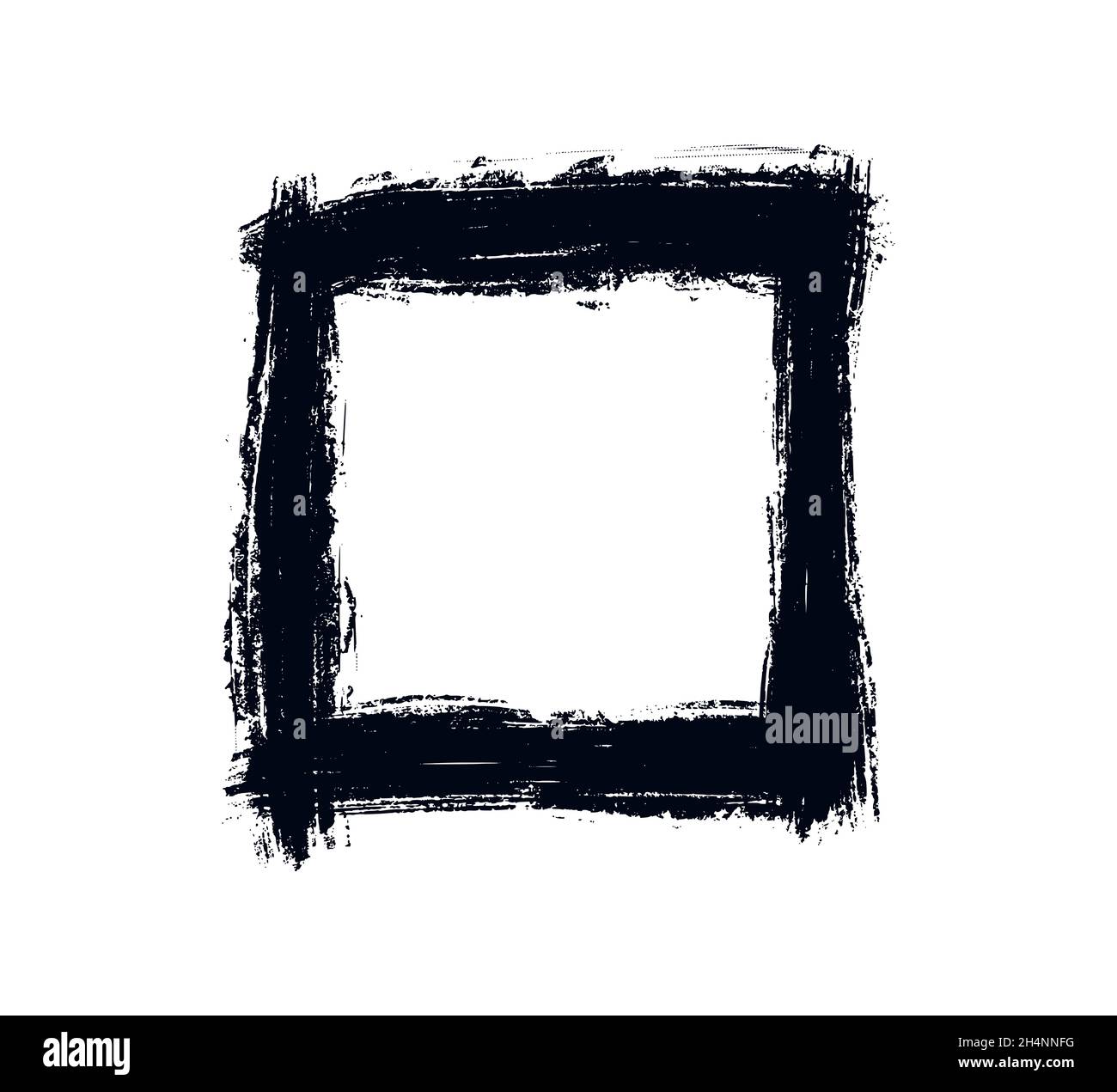 Grunge dirty square frame. Template with brush stroke. Rectangular ...