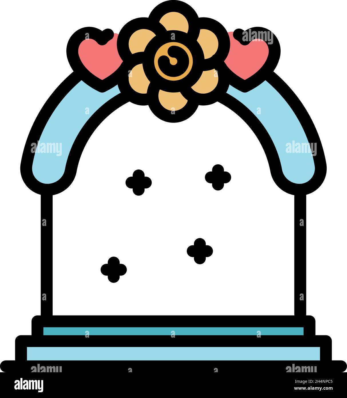 Wedding arch icon. Outline wedding arch vector icon color flat isolated ...