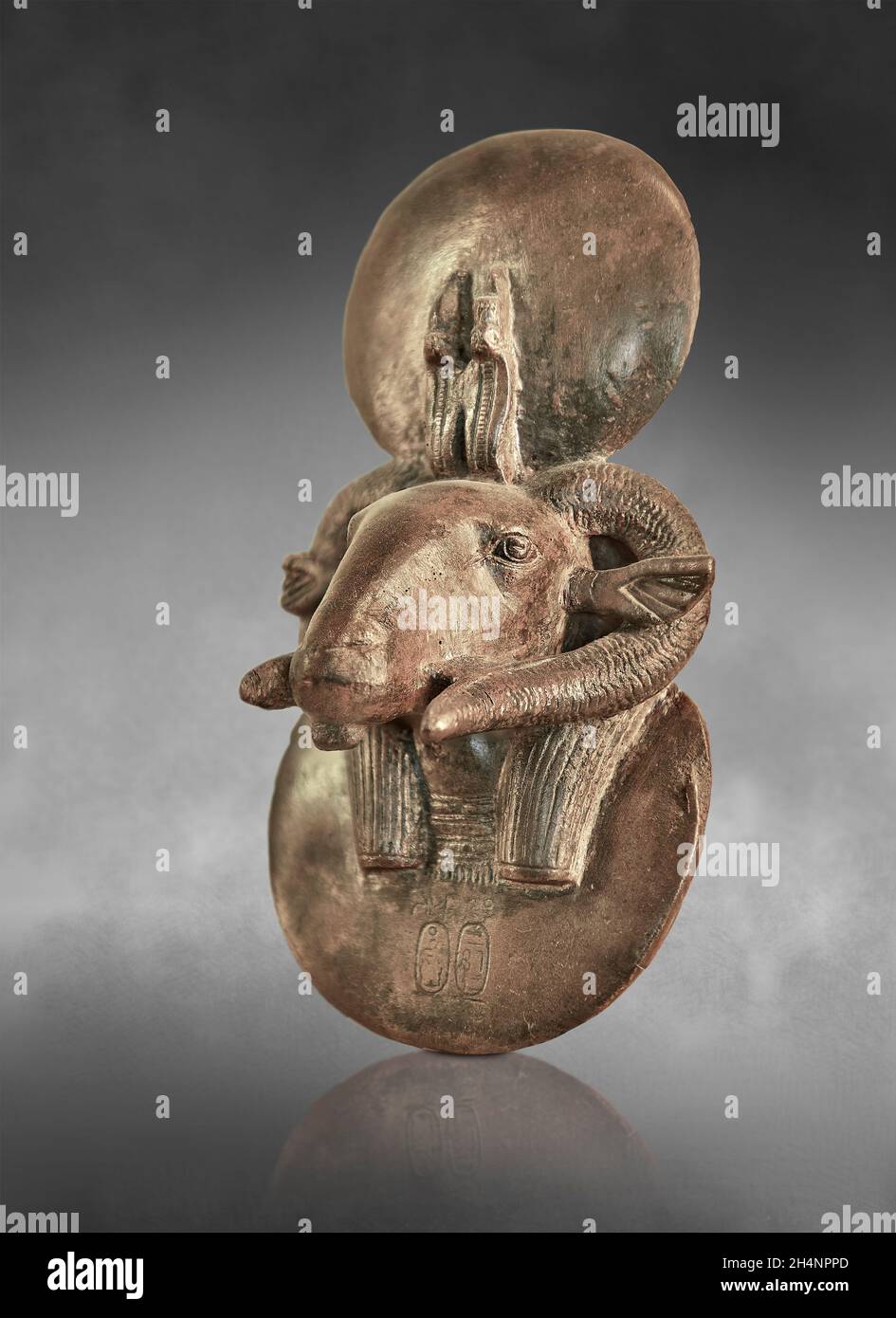 Ancient Egyptian copper sculpture of god Amun, 664-656 BC, 25th dynasty ...