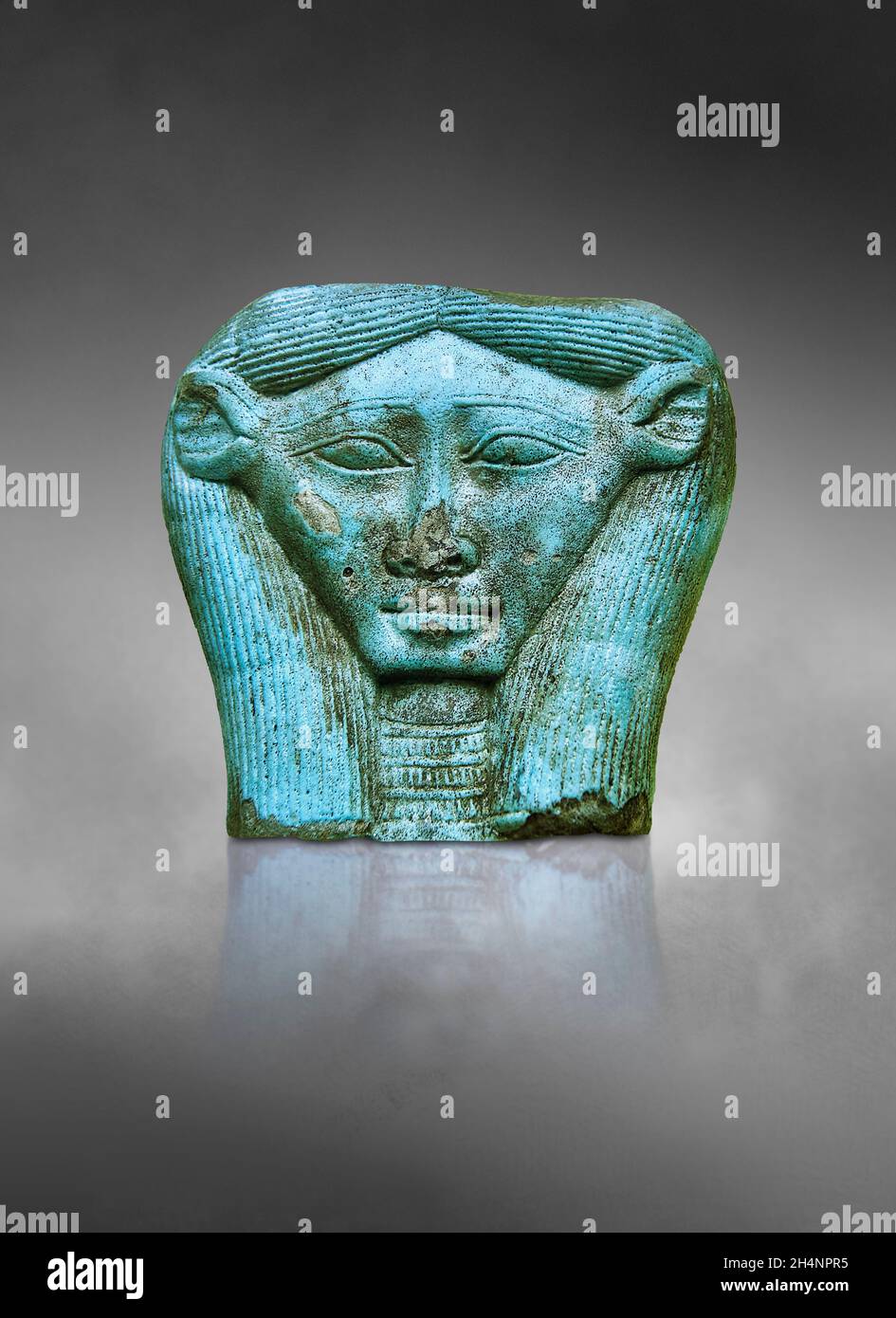 Ancinet Egyptian glazed terracotta head of Hathor, 664-332 BC, . Louvre ...