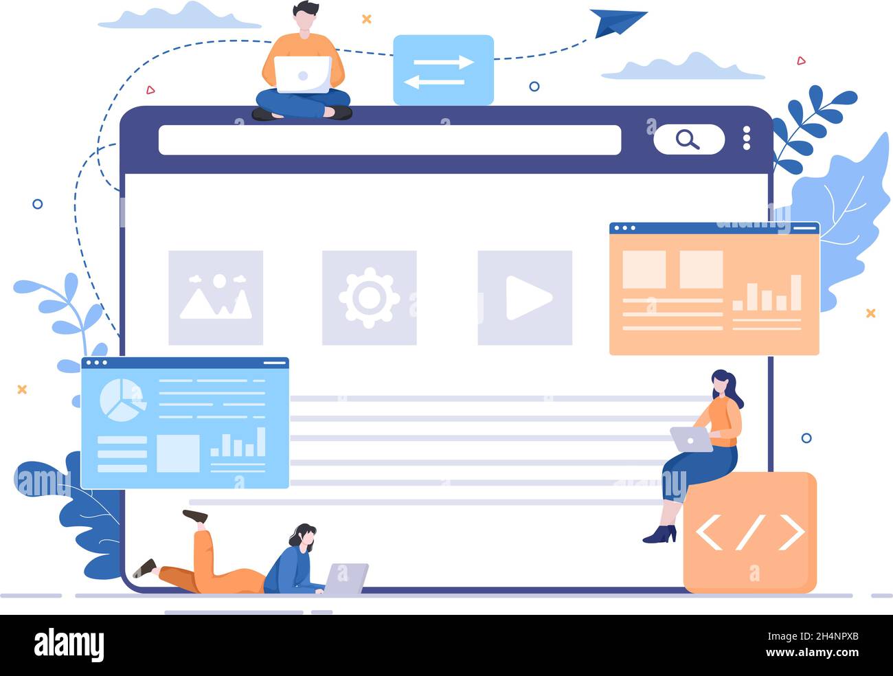 Software Development and Programming Code on Computer Vector ...