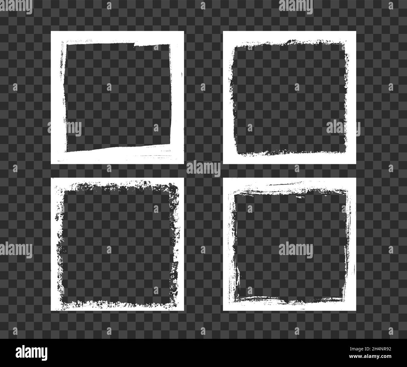 Grunge dirty square frames. Template with brush stroke. Rectangular and ...