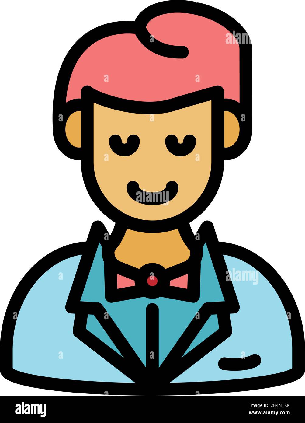 Smiling husband icon. Outline smiling husband vector icon color flat ...