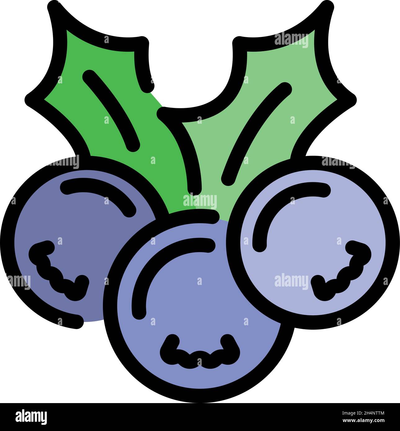 Ash berries bunch icon. Outline ash berries bunch vector icon color ...