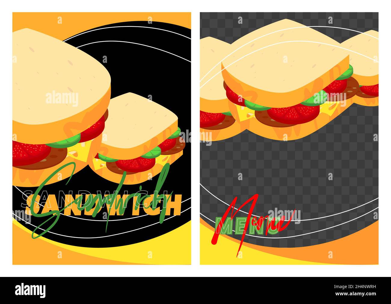 Modern Sandwich, fast food template for poster, flyer, brochure, cover ...