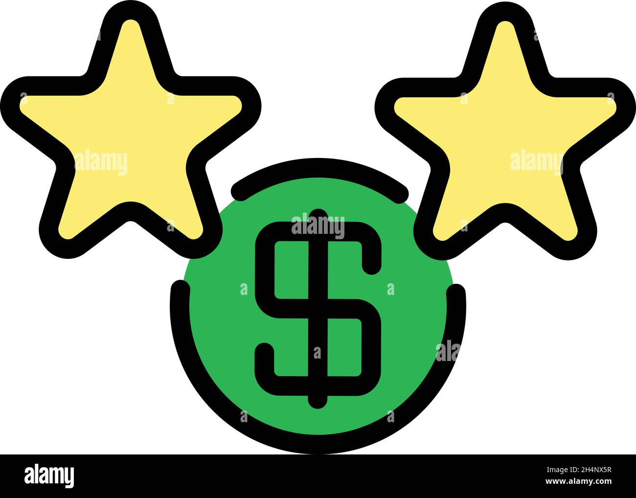 Bonus dollar star icon. Outline bonus dollar star vector icon color ...