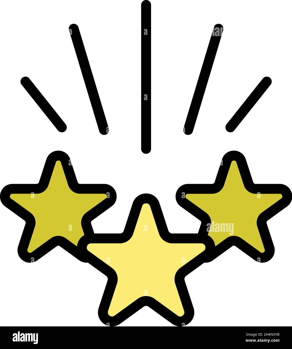 Bonus shop stars icon. Outline bonus shop stars vector icon color flat ...