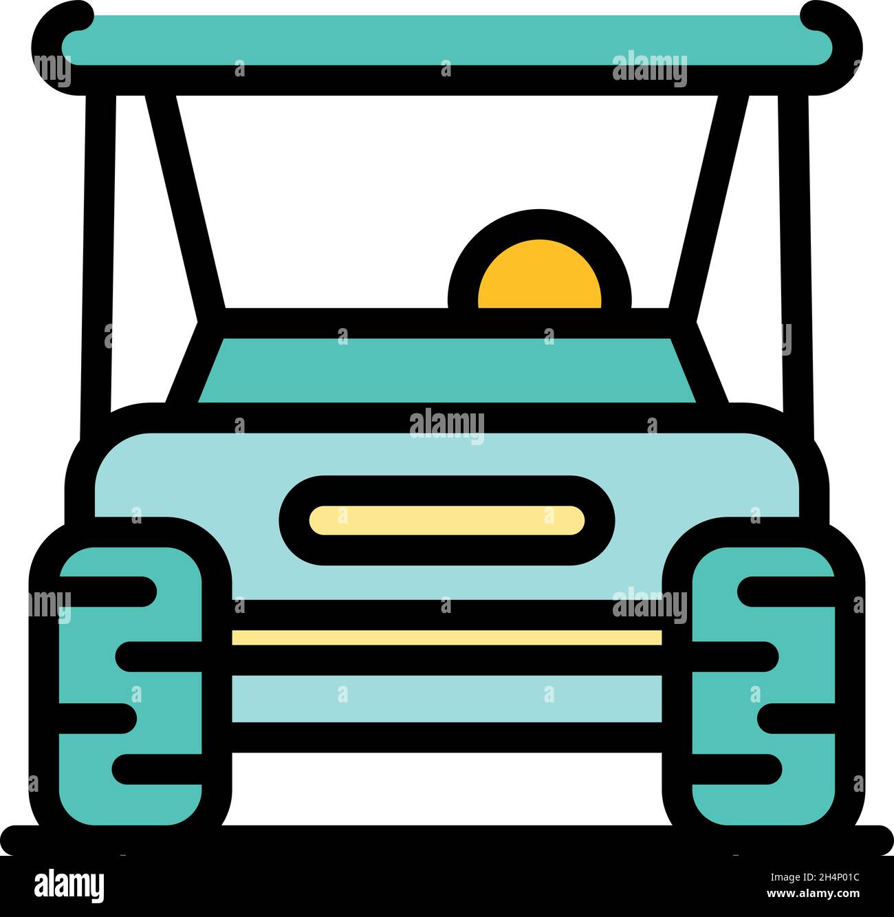 Golf buggy icon. Outline golf buggy vector icon color flat isolated ...