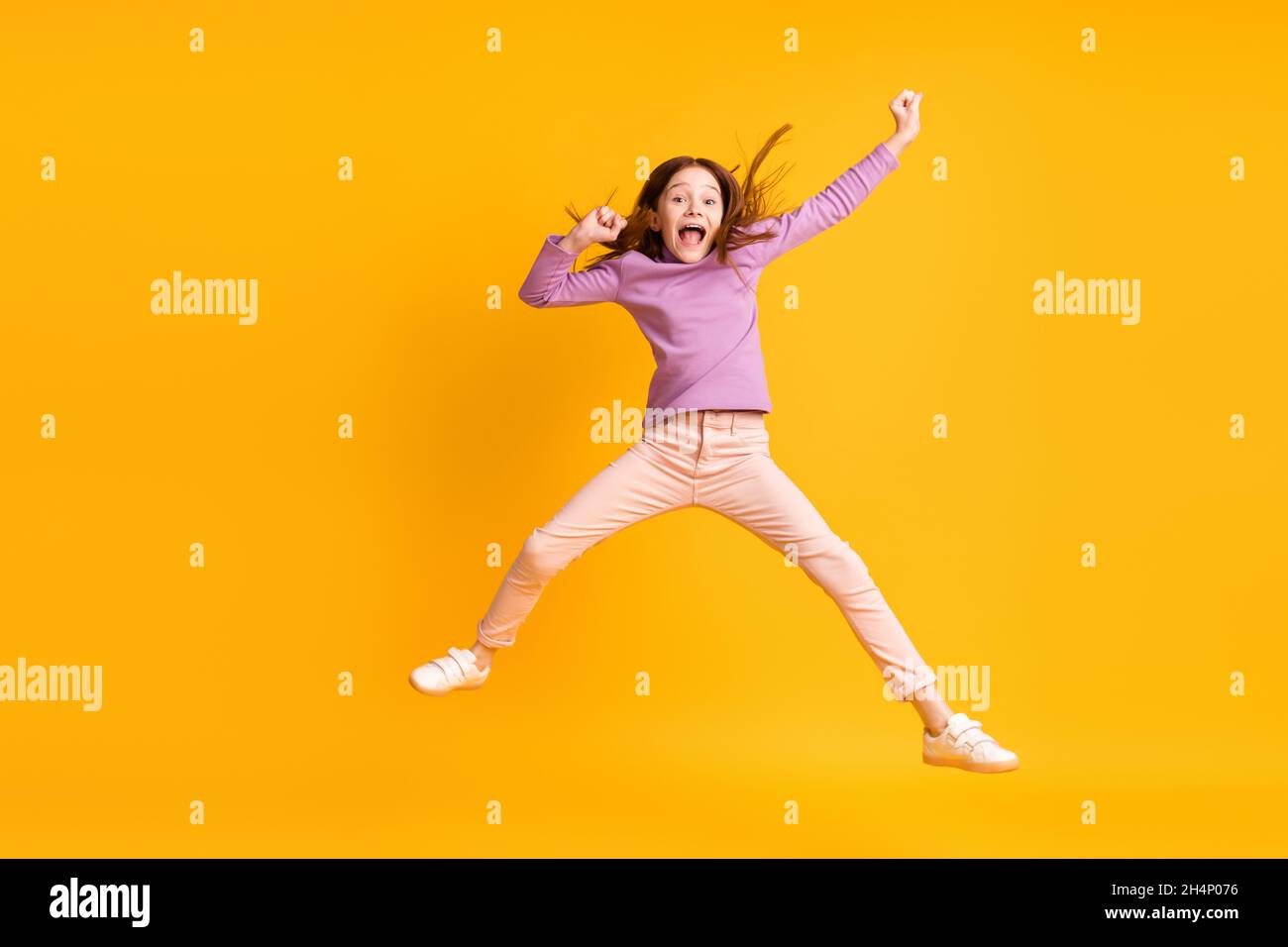 Full size photo of happy cheerful excited crazy beautiful little girl ...