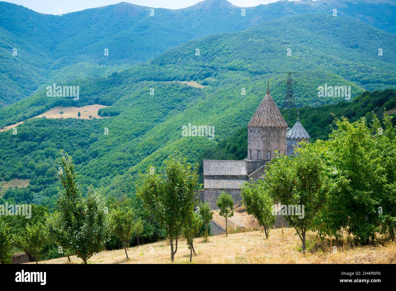 the Tatev monastery, Armenia, about IX century, big building is church ...