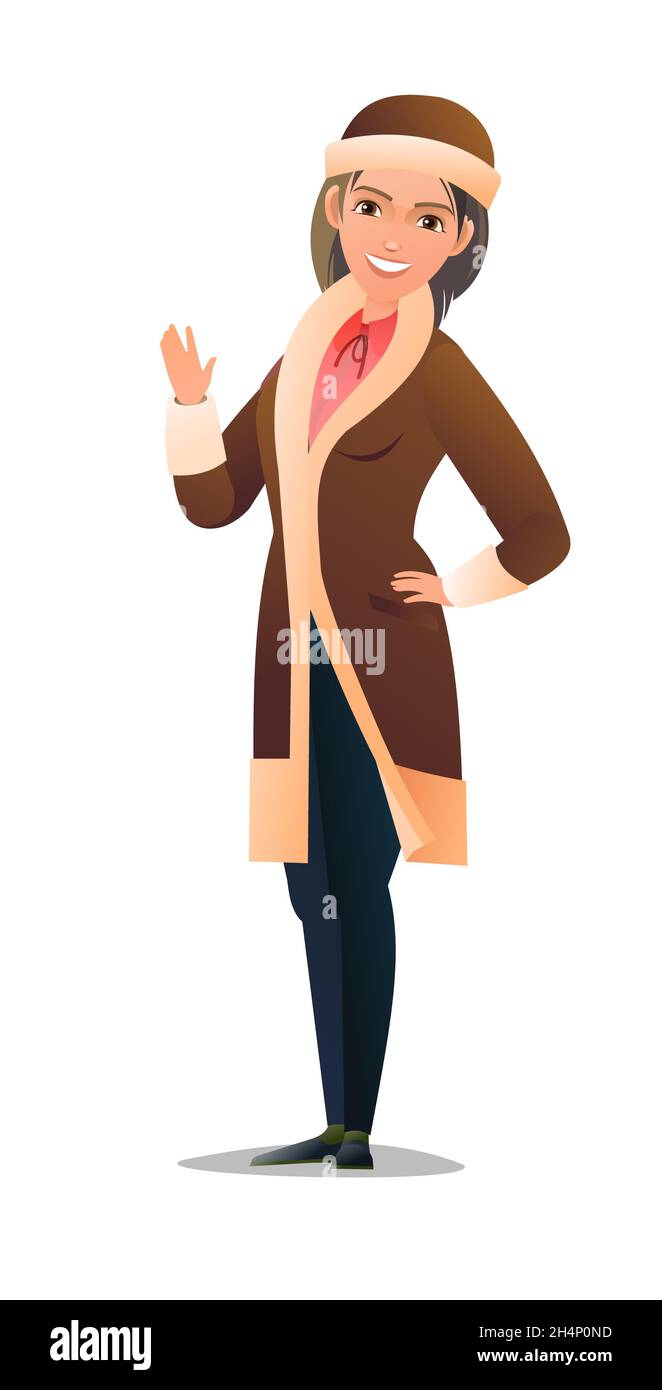 Girl in overcoat Stock Vector Images - Alamy