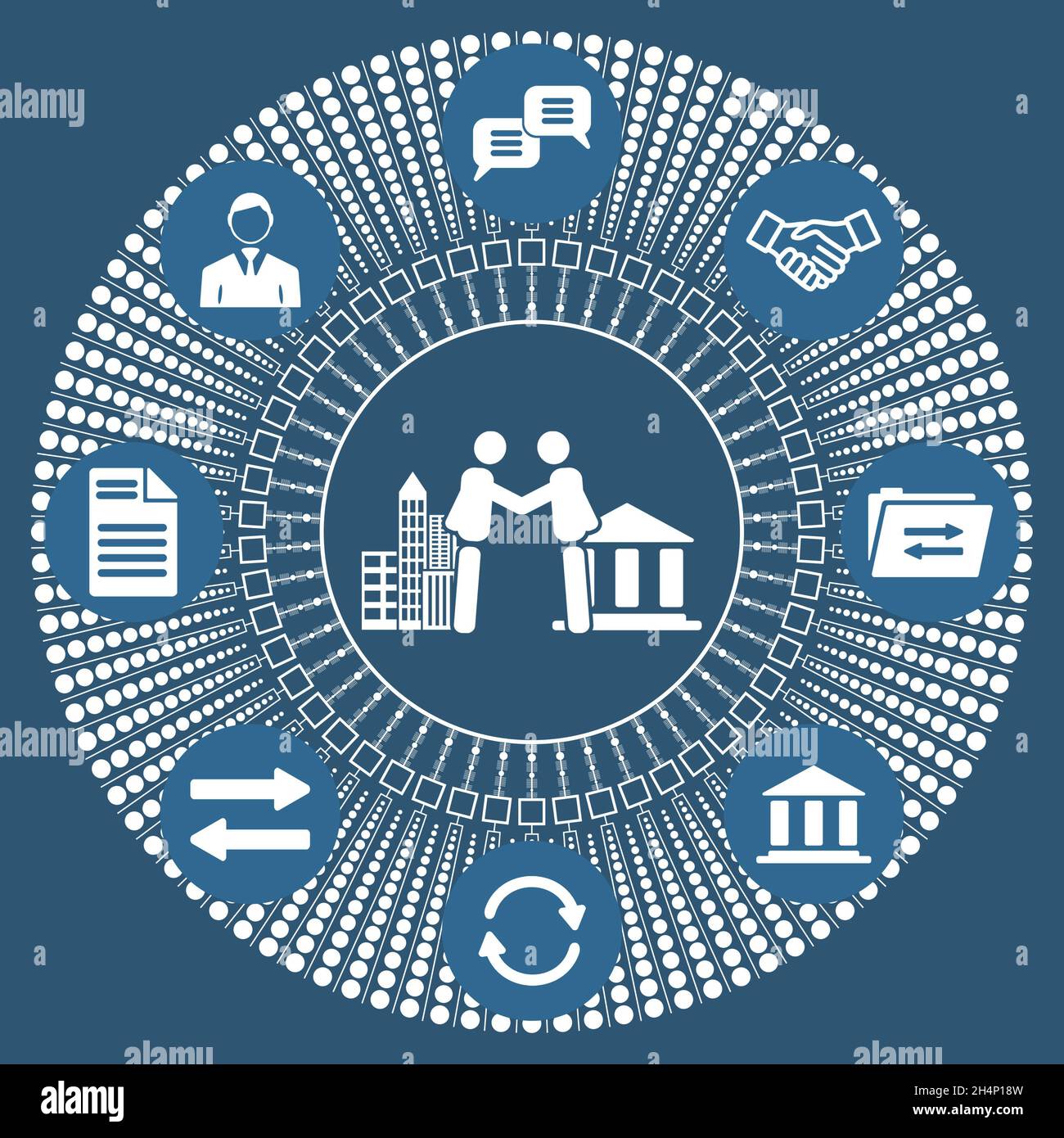 Concept of b2g with connected icons Stock Photo - Alamy