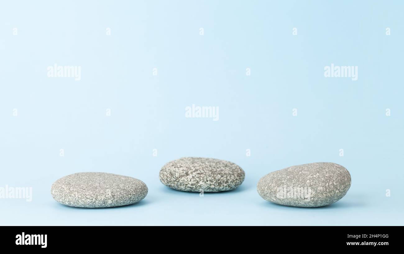 Pebble stones for podium or platform. Mock up for display your product ...