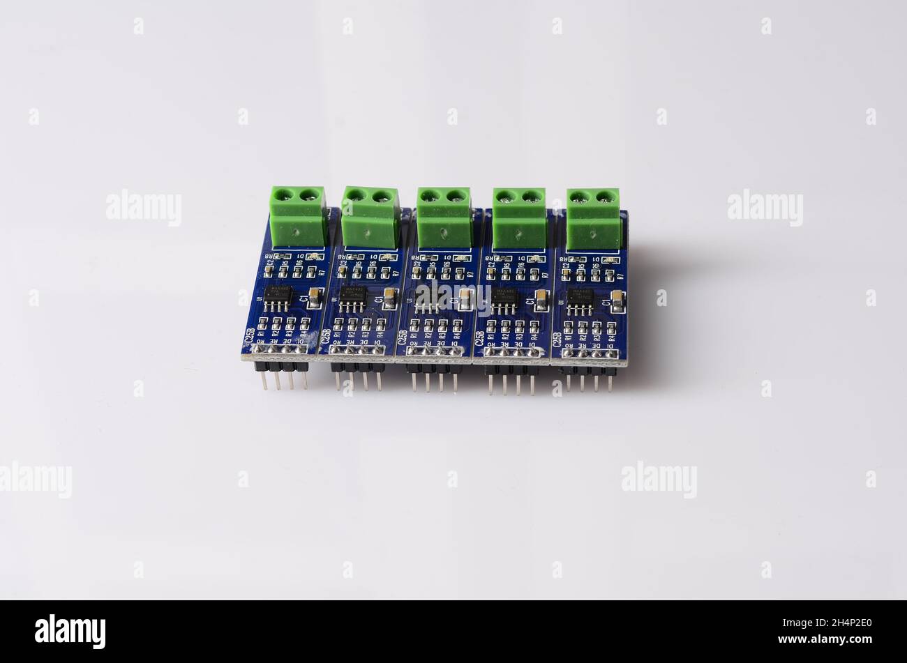 Collection of electronic components isolated in white Stock Photo - Alamy