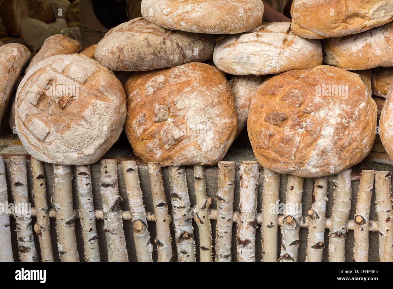 The loaf of rustic bread traditionally roasted Stock Photo - Alamy