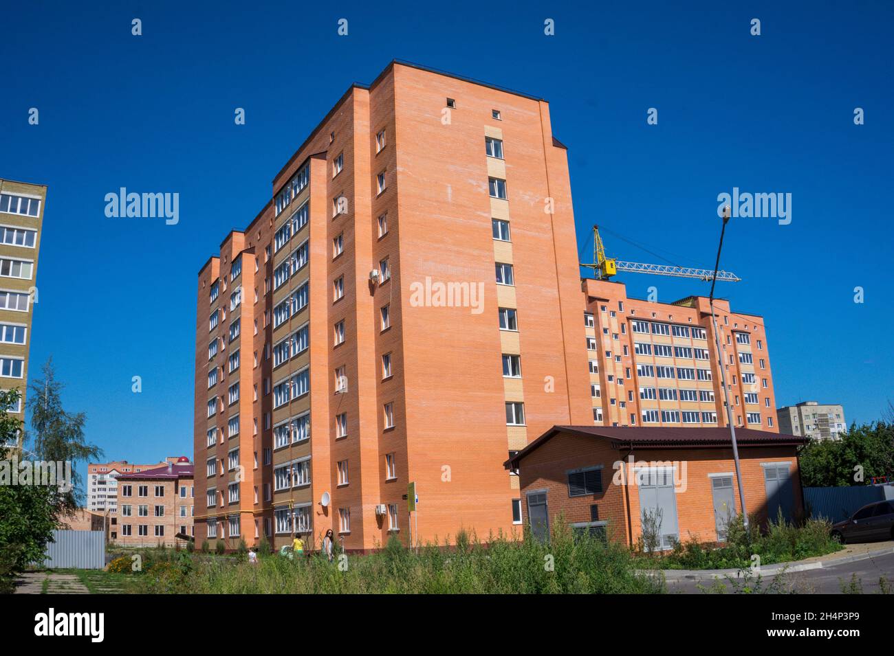 Modern and new apartment building. Multistoried, modern, new and ...