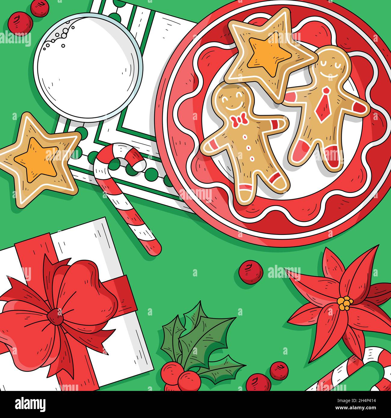 hand drawn christmas background vector design illustration Stock Vector ...