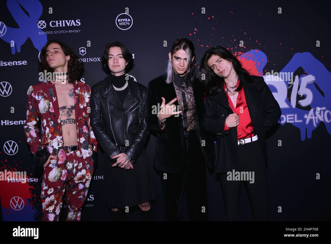 Mexico City, Mexico. 03rd Nov, 2021. Whiplash band pose for photos ...