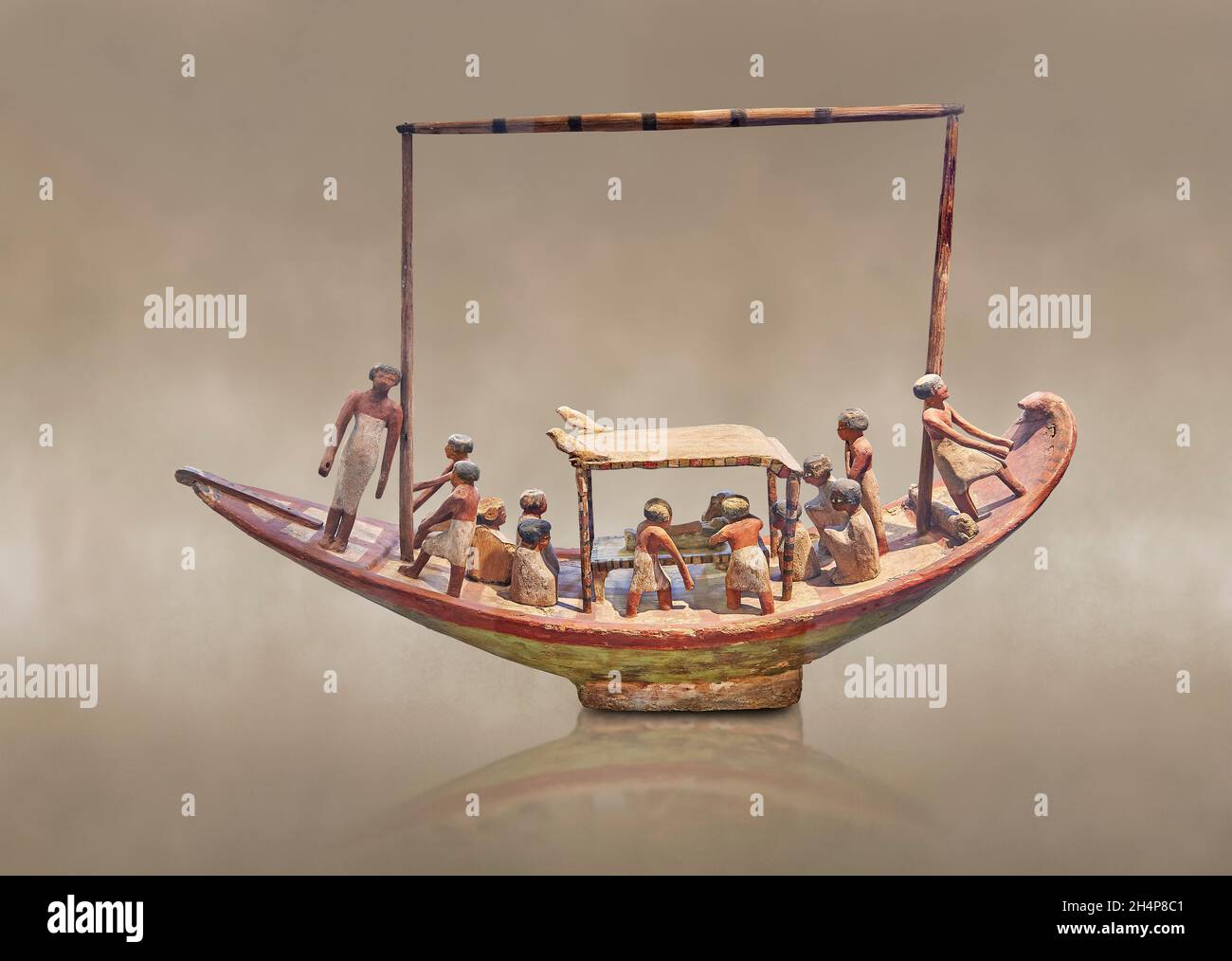 Wooden Egyptian wood boat model, circa 2000 BC, middle Empire. Louvre ...