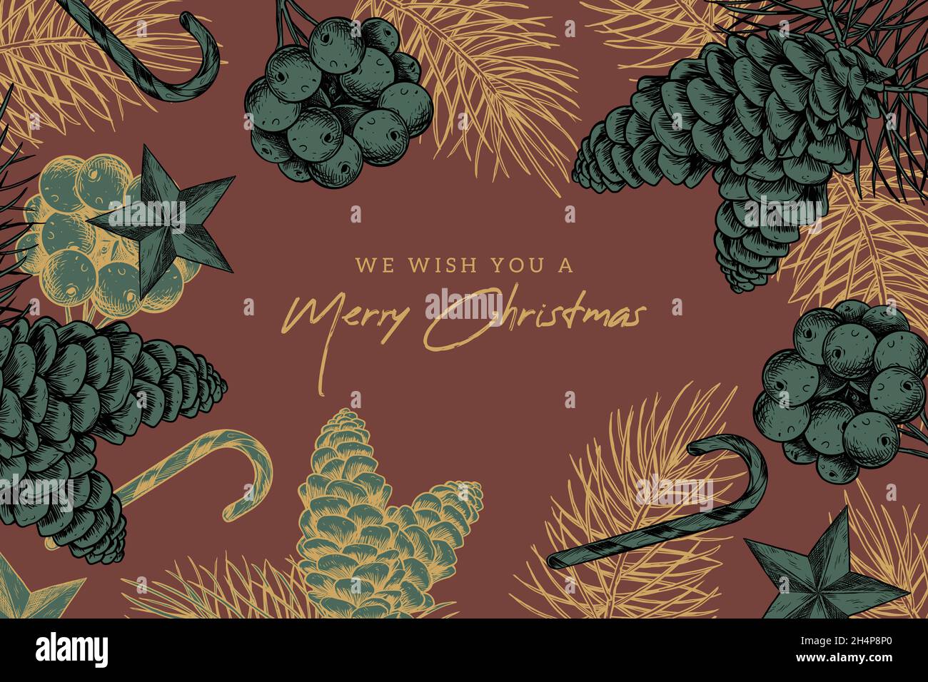 vintage christmas background vector design illustration Stock Vector ...