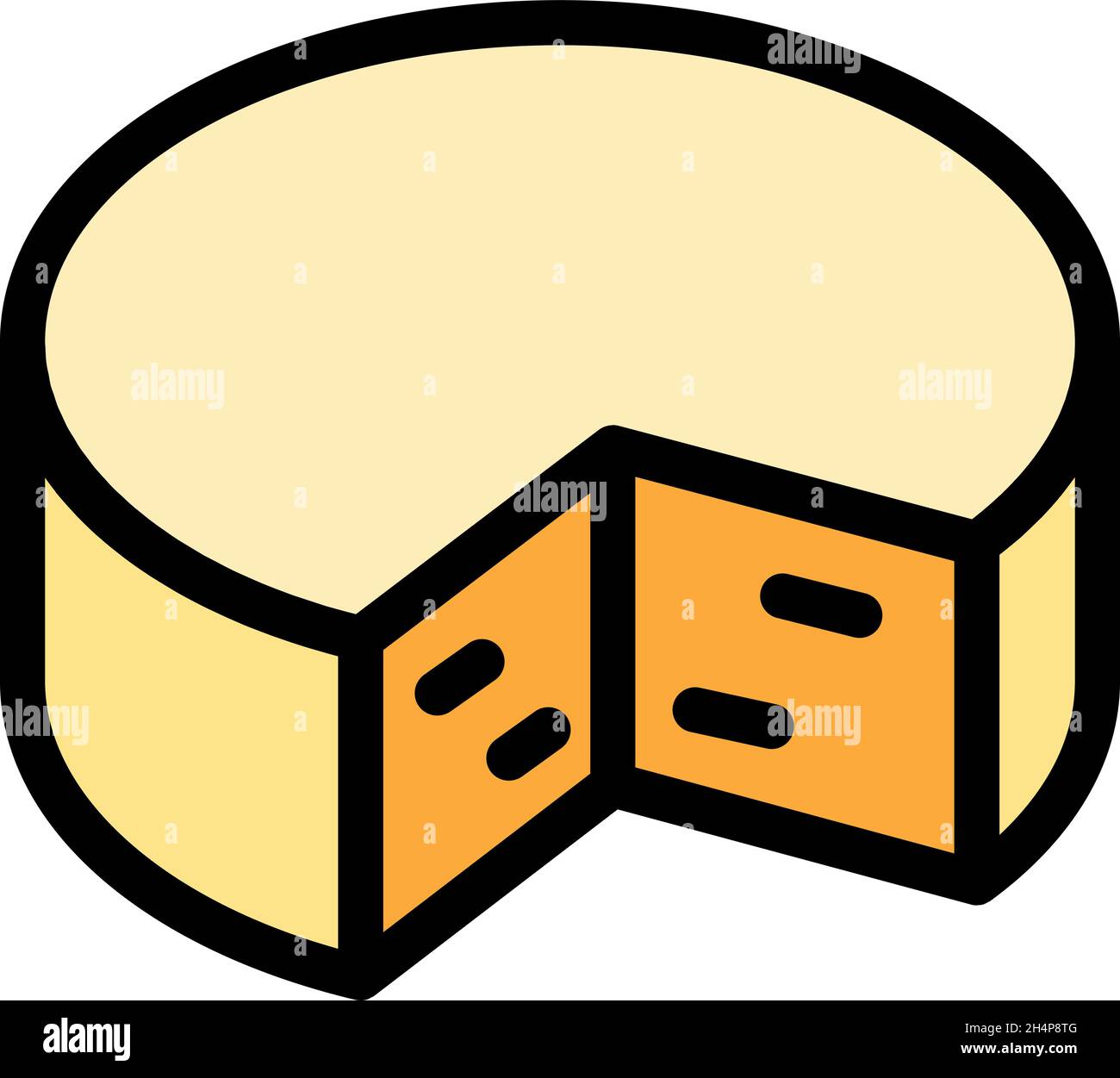 Feta cheese icon. Outline feta cheese vector icon color flat isolated ...