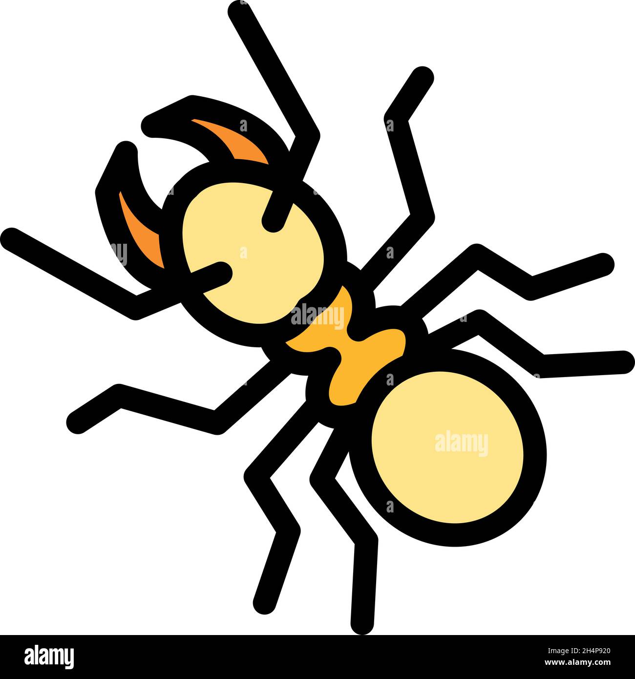 Insect ant icon. Outline insect ant vector icon color flat isolated ...