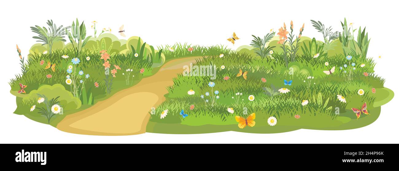 Green grass trail Stock Vector Images - Alamy