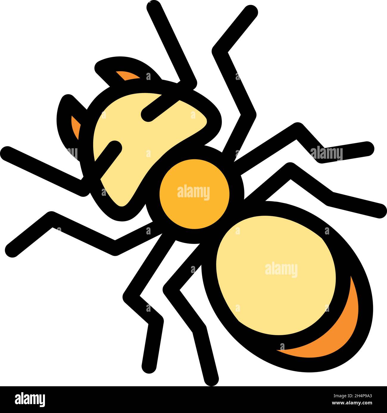 Cute ant icon. Outline cute ant vector icon color flat isolated Stock ...