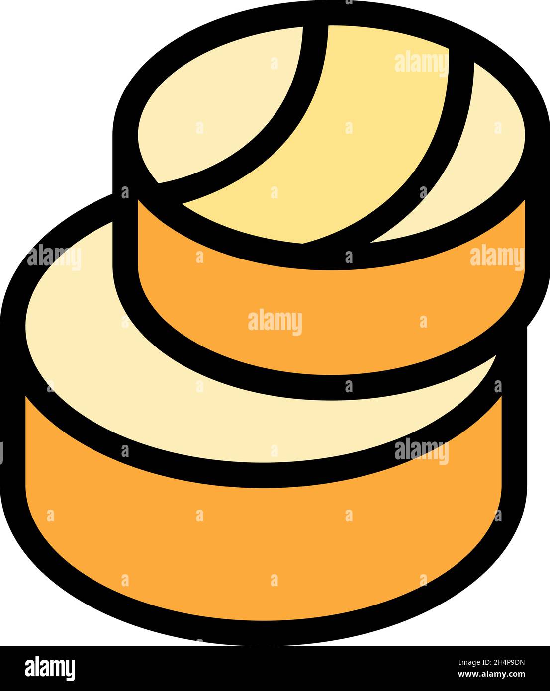 Whole cheese icon. Outline whole cheese vector icon color flat isolated ...