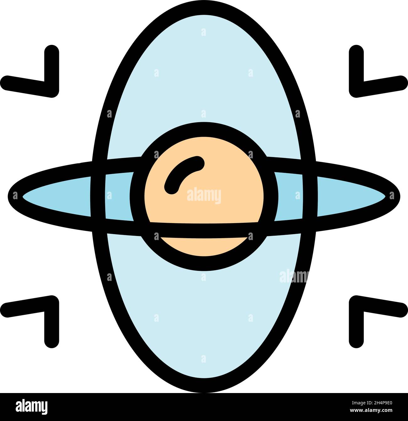 Sphere gyroscope icon. Outline sphere gyroscope vector icon color flat ...