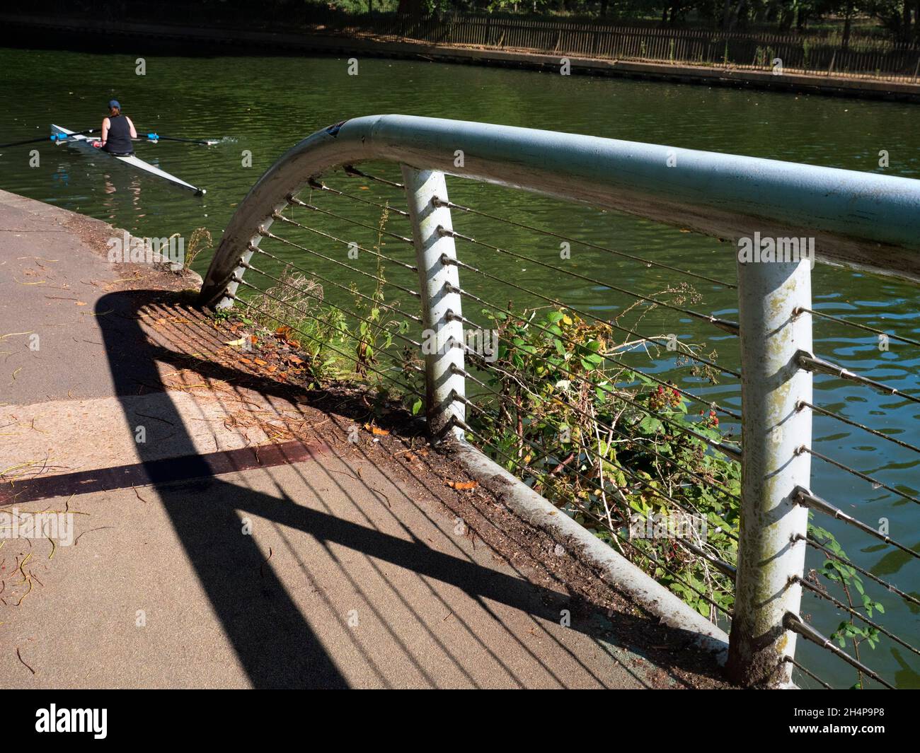 A footbridge along the Thames path, which runs by the river just ...