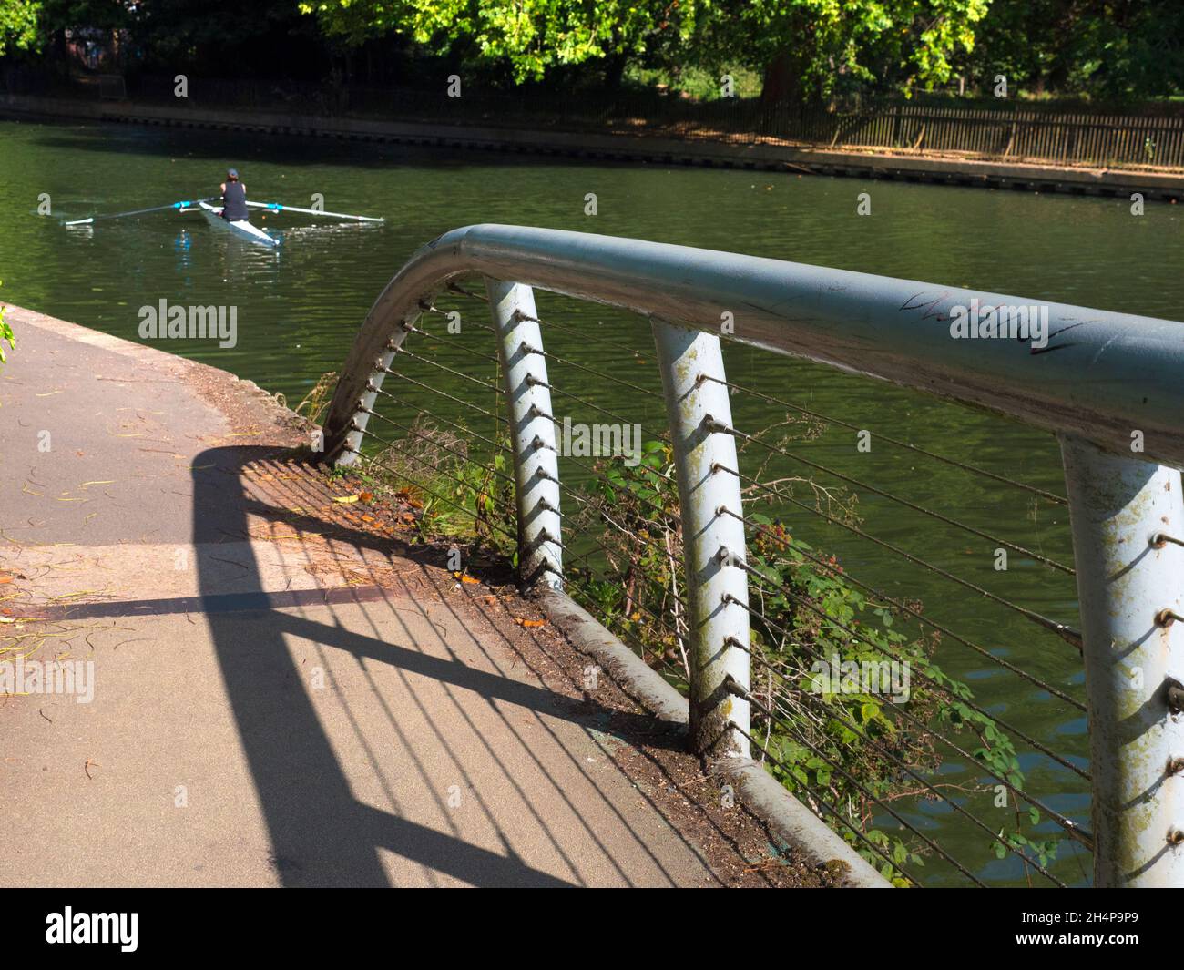 A footbridge along the Thames path, which runs by the river just ...