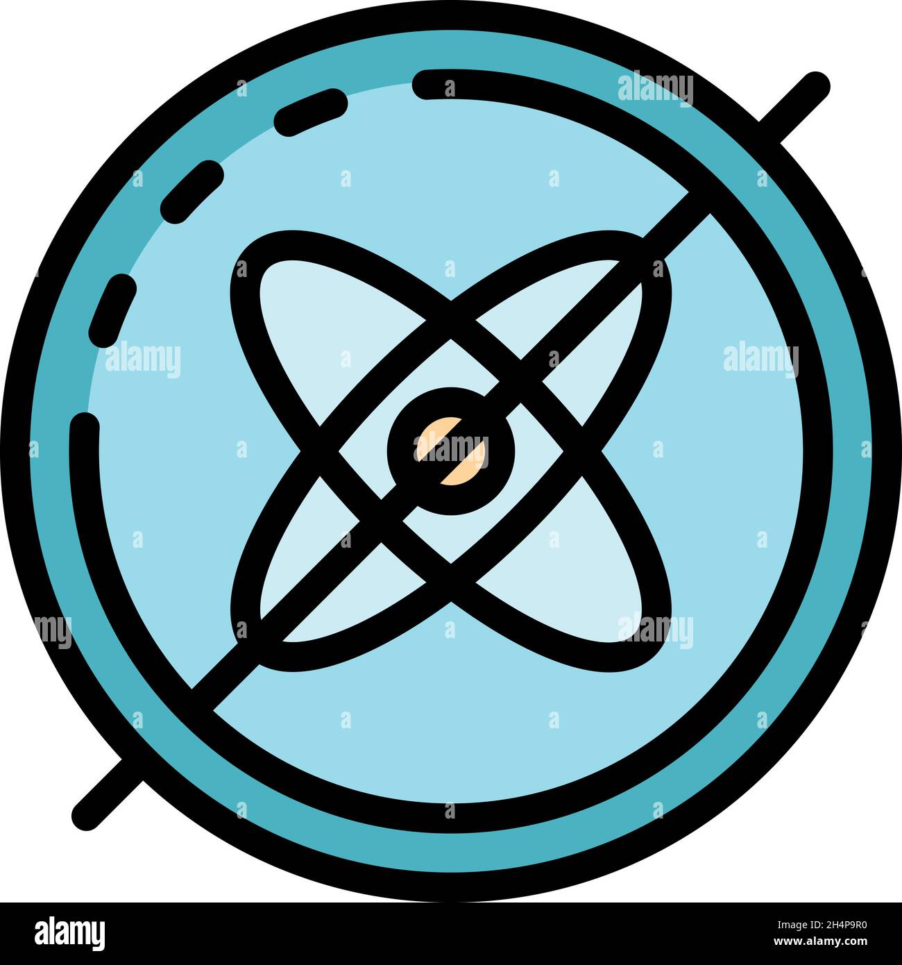 Airplane gyroscope icon. Outline airplane gyroscope vector icon color ...
