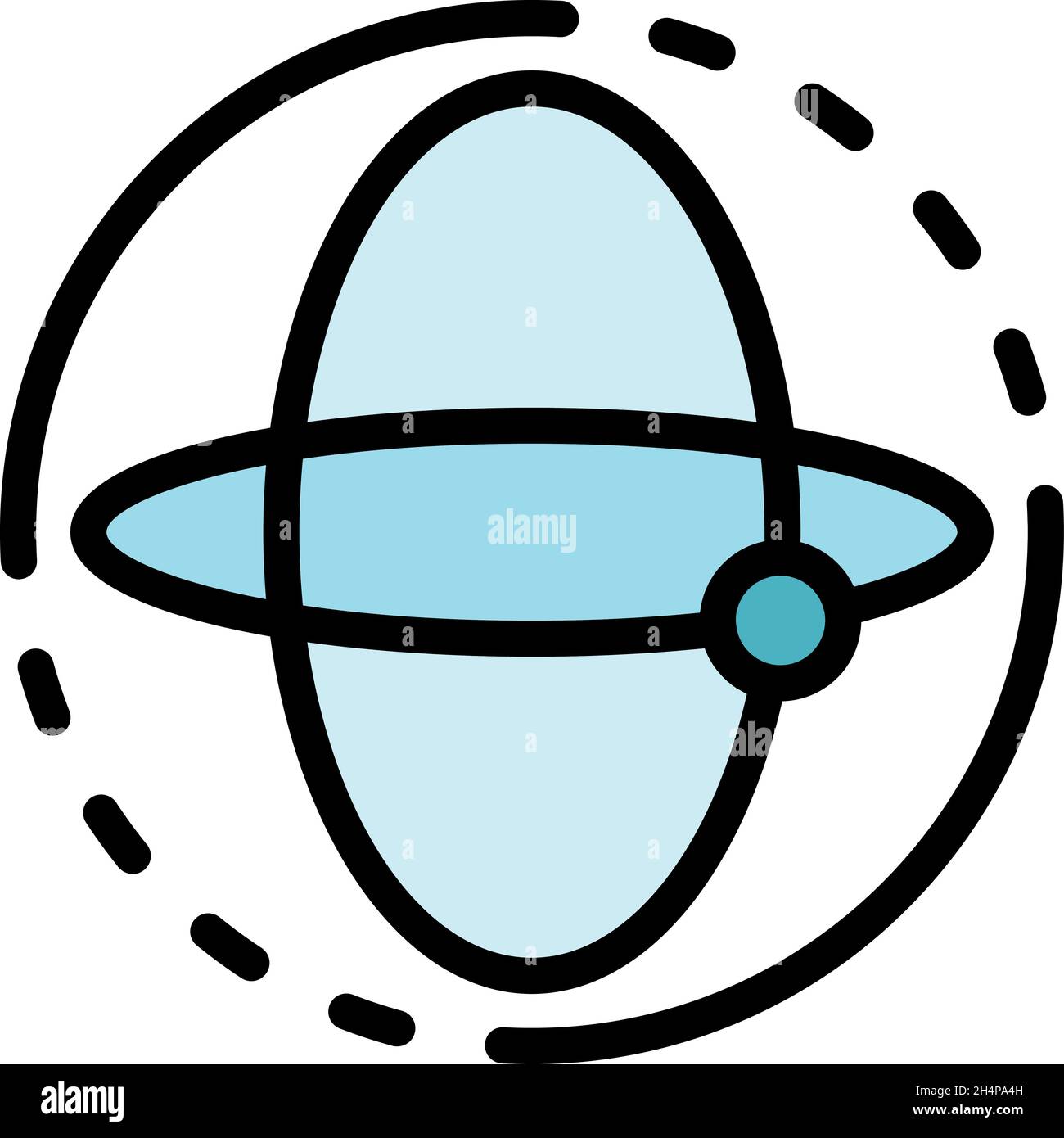 Aerospace gyroscope icon. Outline aerospace gyroscope vector icon color ...