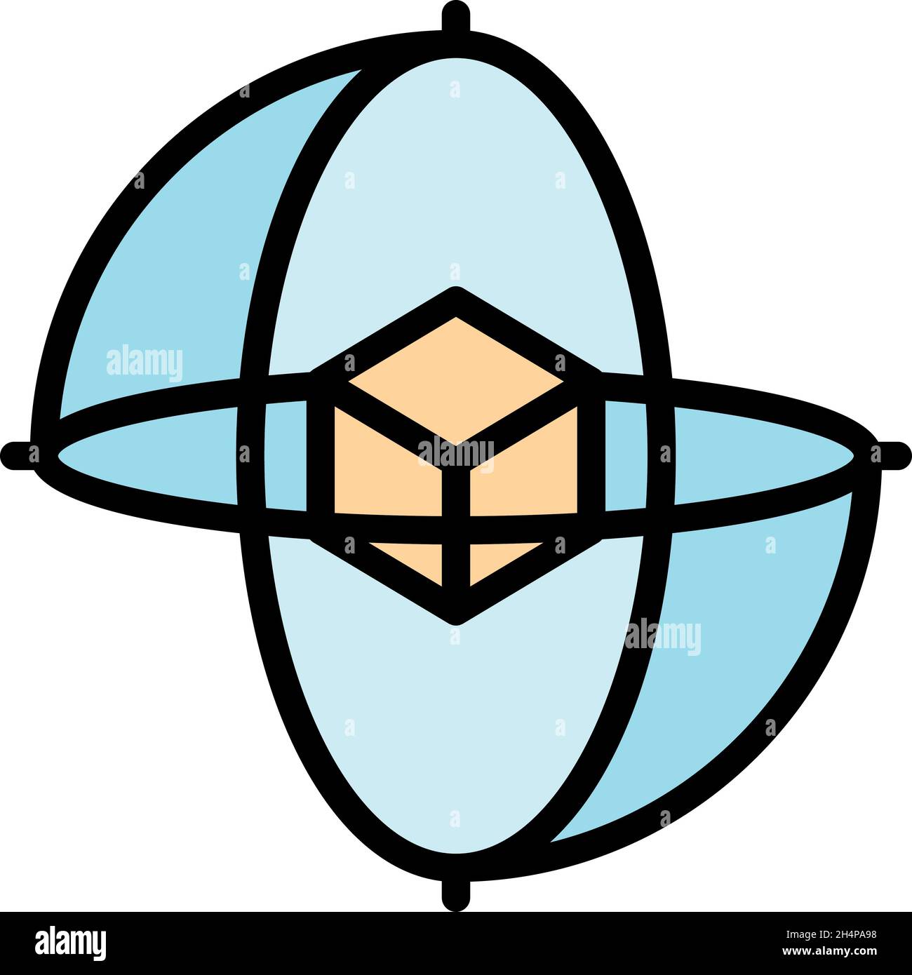 Torque gyroscope icon. Outline torque gyroscope vector icon color flat ...