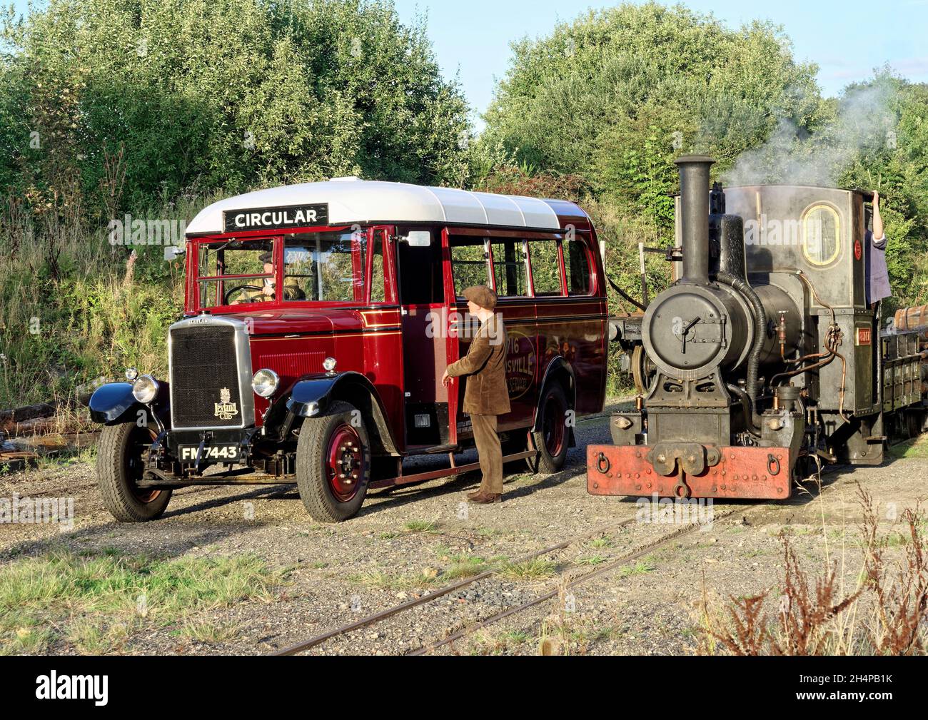 Beamish Museum narrow gauge railway with typical working scenes being ...