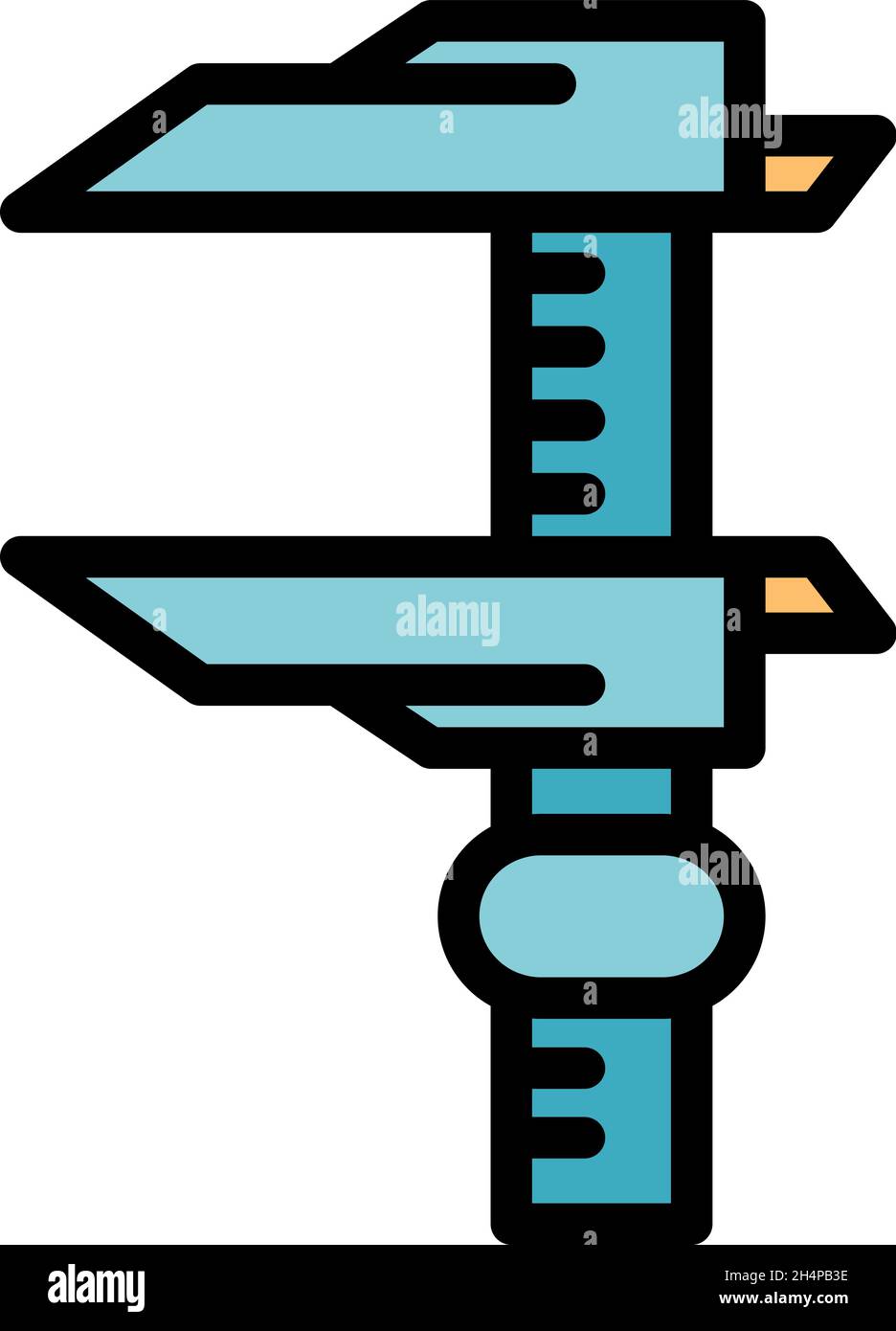 Control caliper icon. Outline control caliper vector icon color flat ...