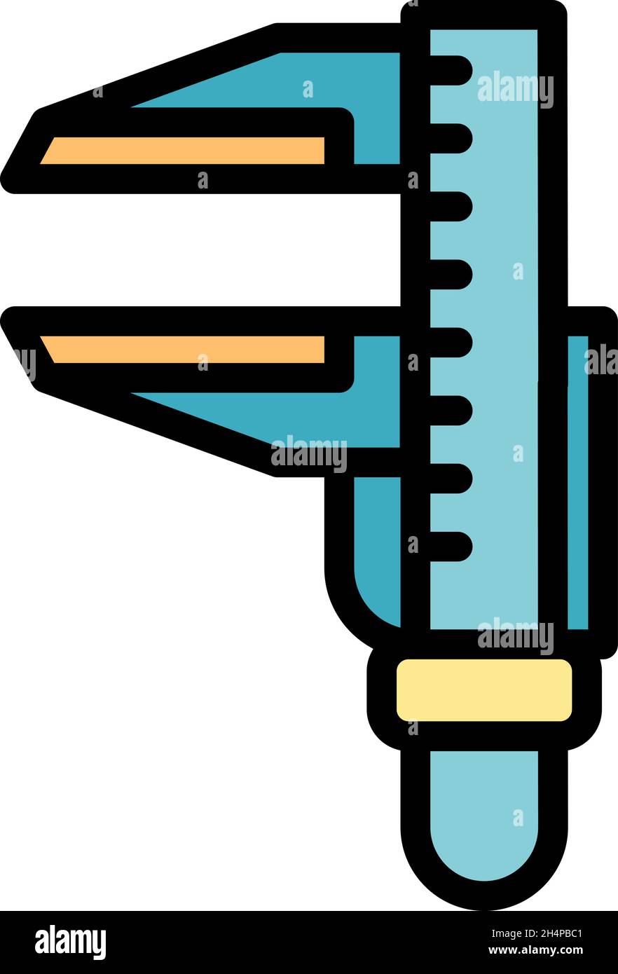 Device caliper icon. Outline device caliper vector icon color flat ...
