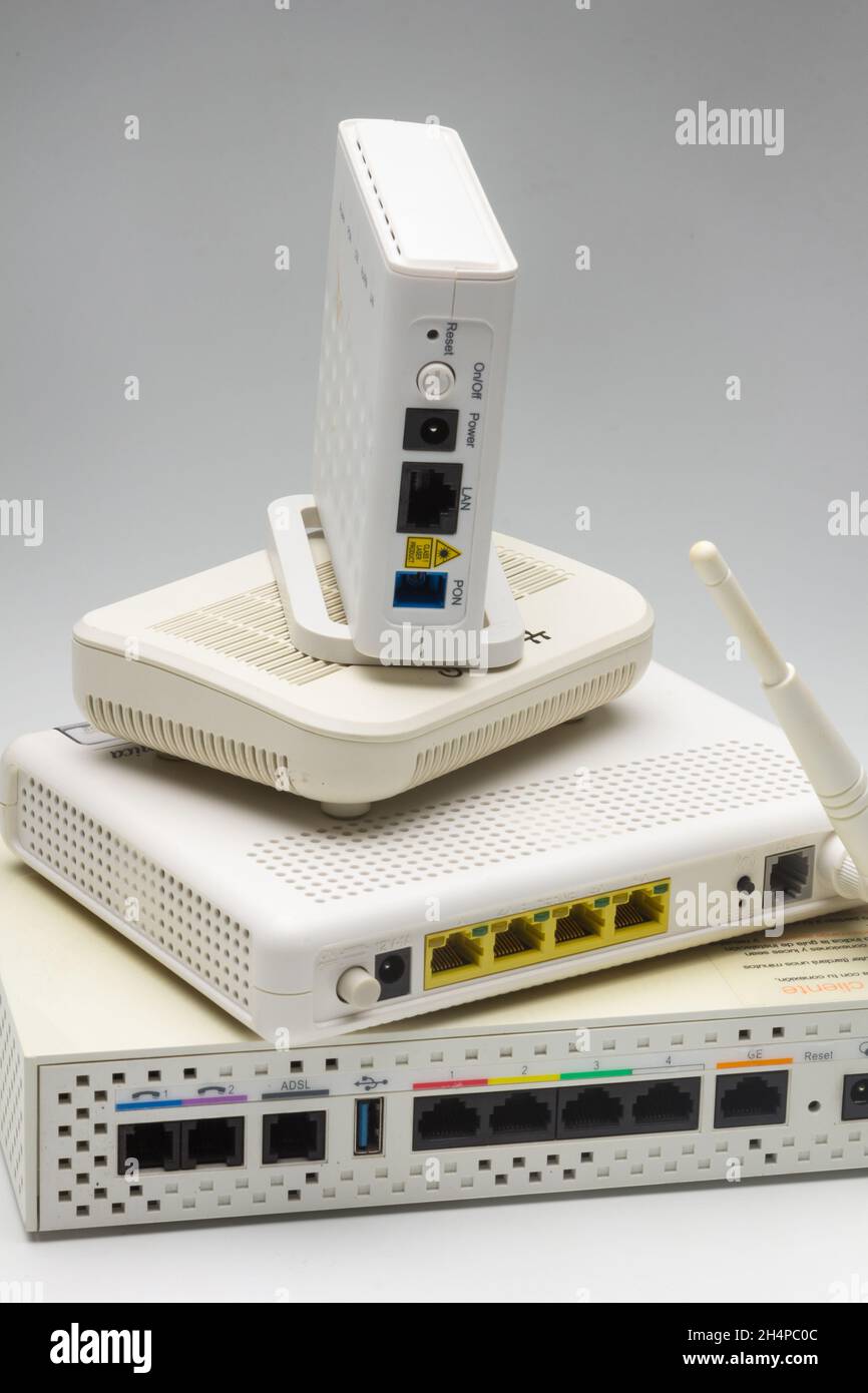 Digital communication, sending information digitally. Routers Stock ...