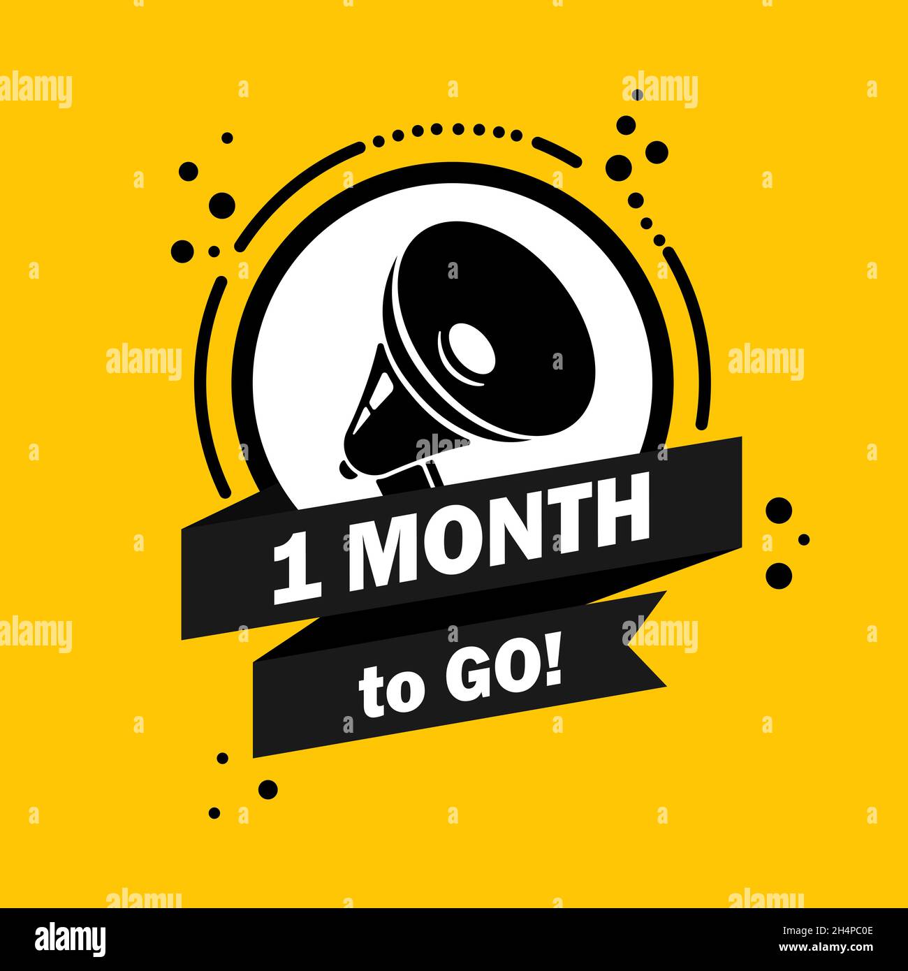 1 month to go. Megaphone with 1 month to go speech bubble banner ...
