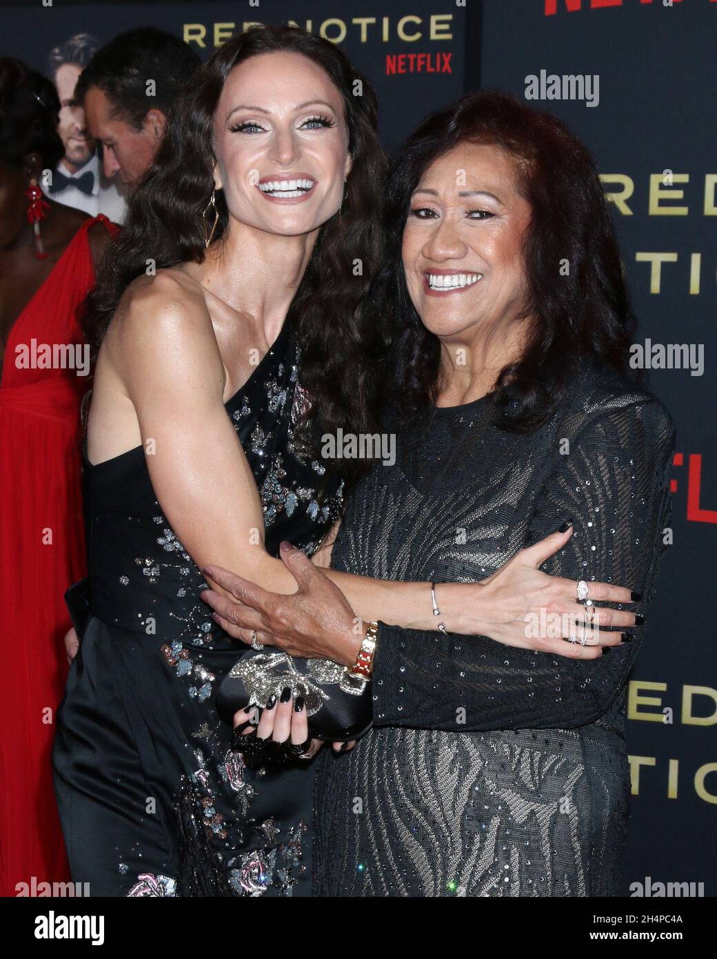 LOS ANGELES - NOV 3: Lauren Hashian, Ata Johnson at the Red Notice ...