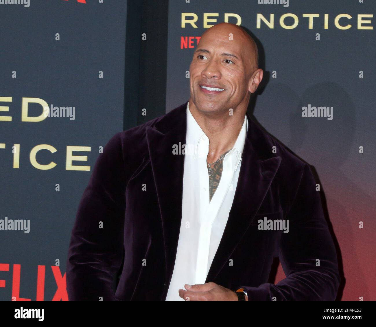 LOS ANGELES - NOV 3: Dwayne Johnson at the Red Notice World Premiere at ...
