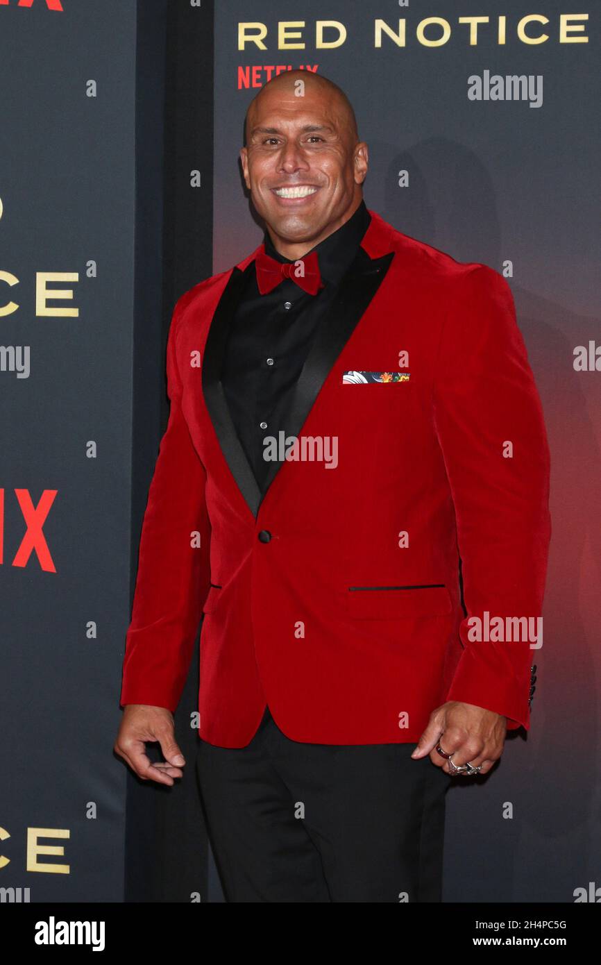 LOS ANGELES - NOV 3: Tanoai Reed at the Red Notice World Premiere at LA ...