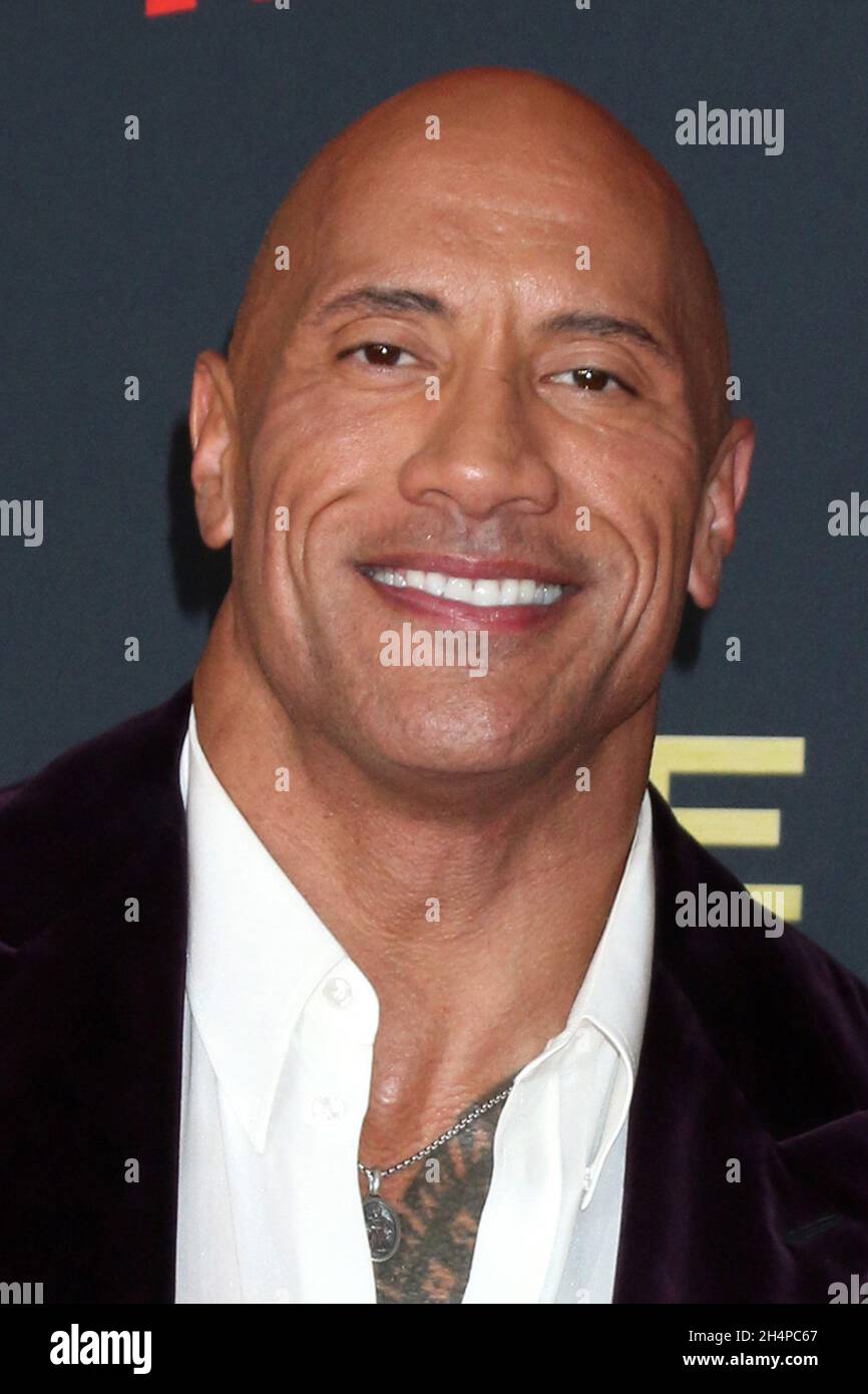 LOS ANGELES - NOV 3: Dwayne Johnson at the Red Notice World Premiere at ...