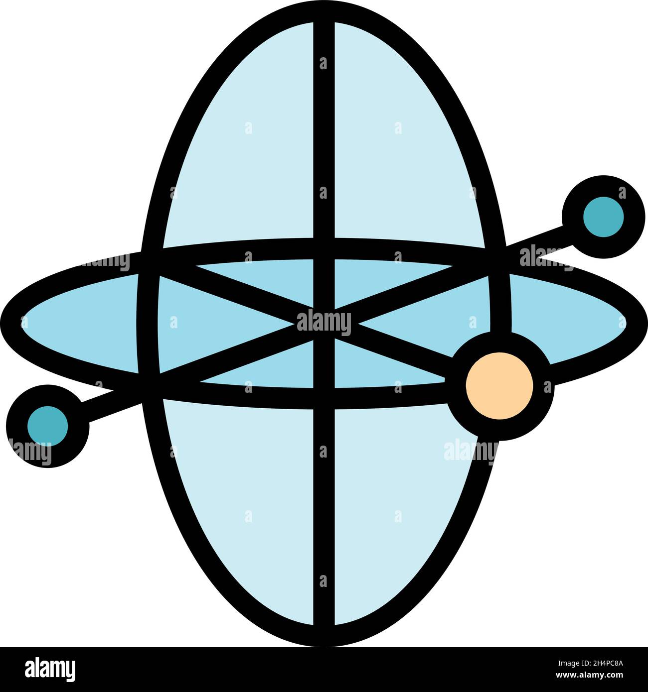 Plane gyroscope icon. Outline plane gyroscope vector icon color flat ...