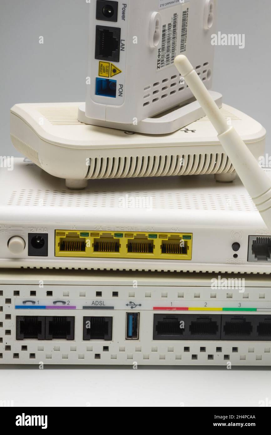 Digital communication, sending information digitally. Routers Stock ...