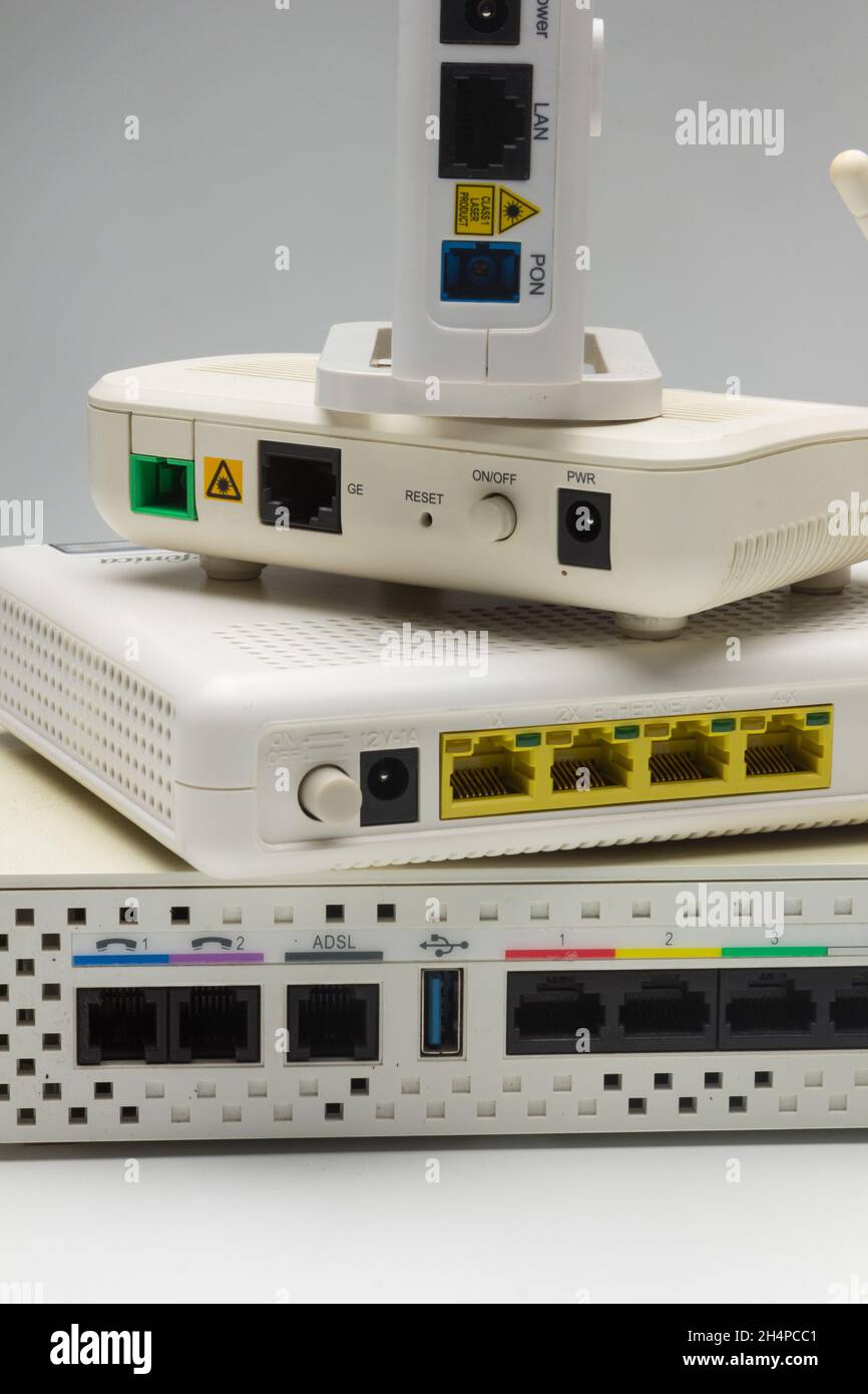 Digital communication, sending information digitally. Routers Stock ...