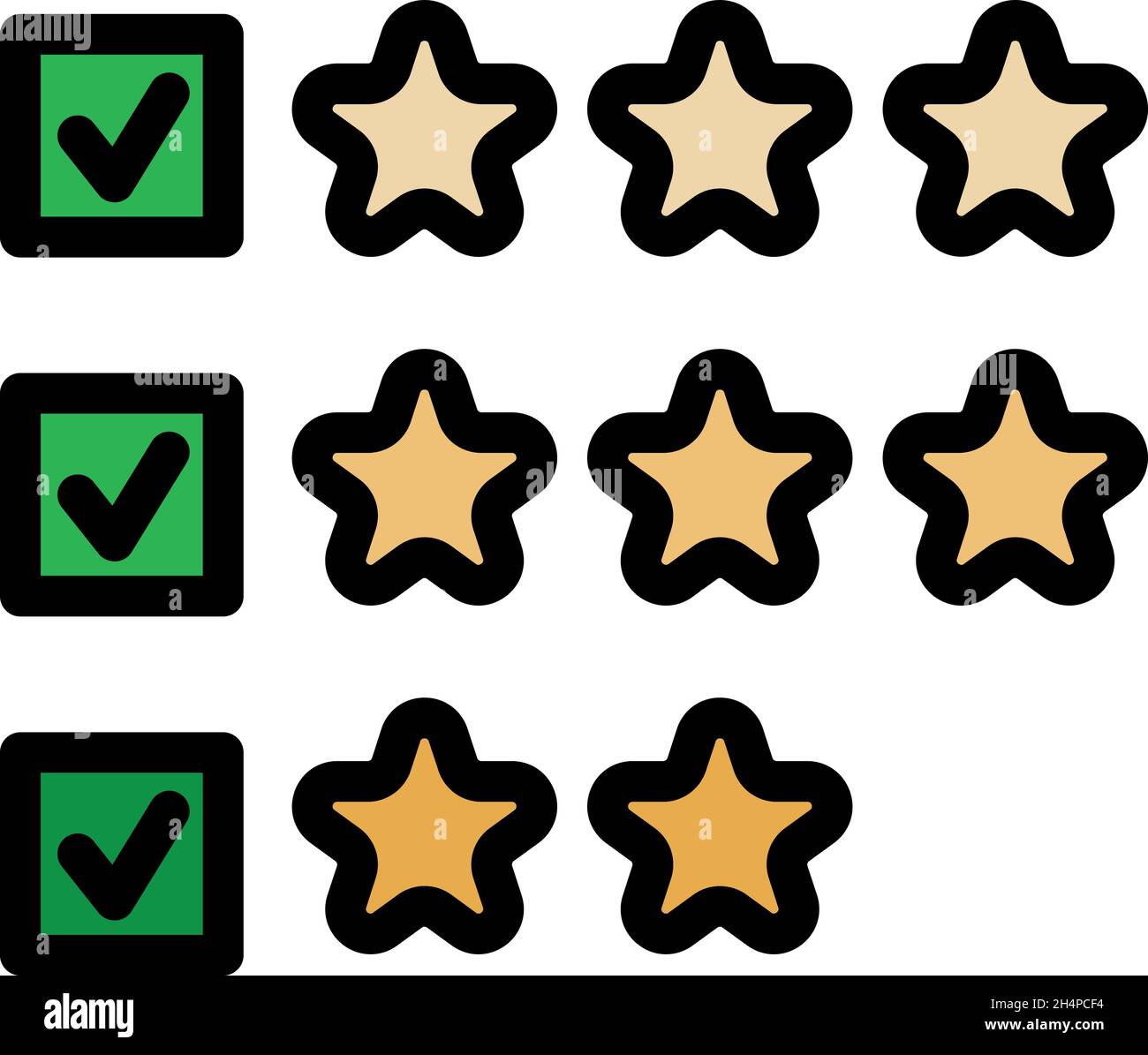 Stars rating icon. Outline stars rating vector icon color flat isolated ...