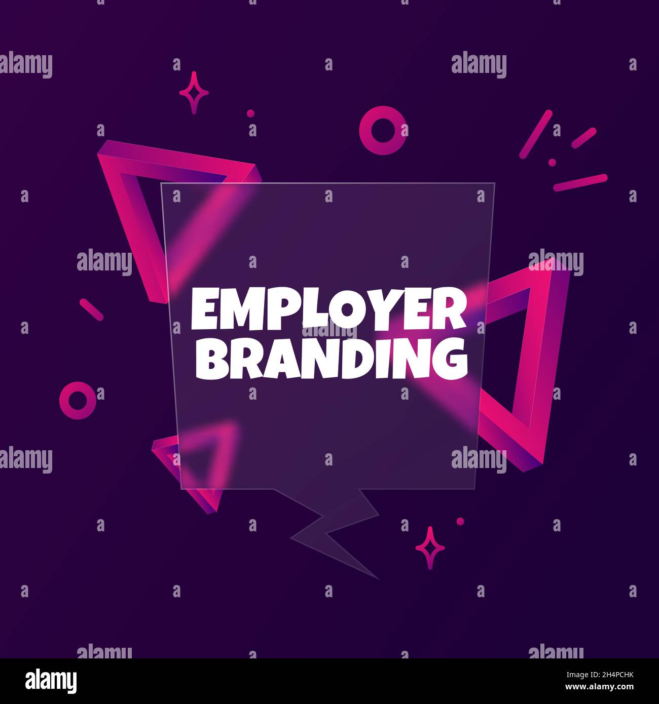 Employer Branding Speech Bubble Banner With Employer Branding Text Glassmorphism Style For